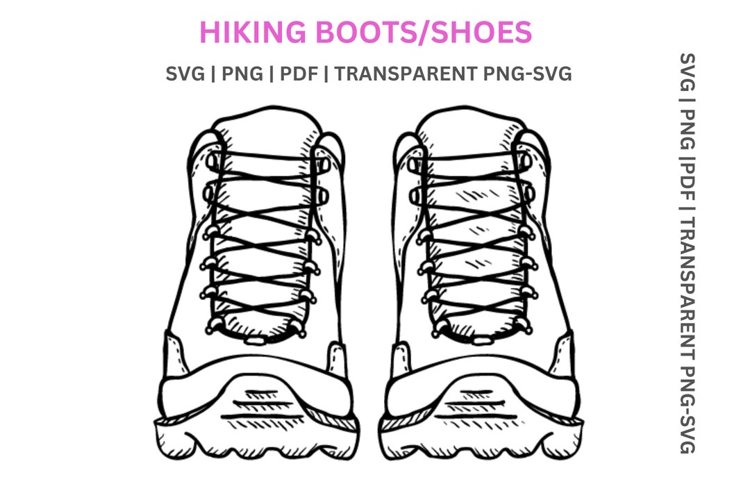 Hiking Boots SVG - Hiking Shoes Outdoors Mountains Silhouette Clipart ...