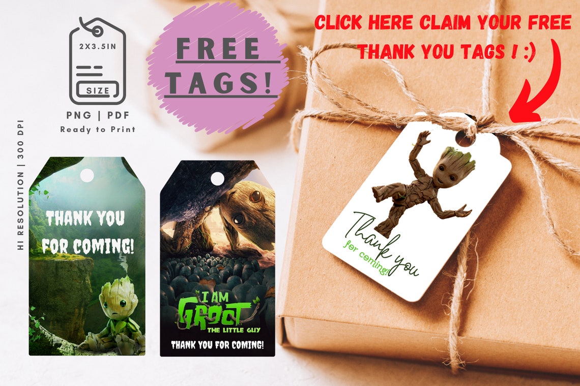 Groot Birthday Invitation Template: Editable Kids Party Invite (canva ...