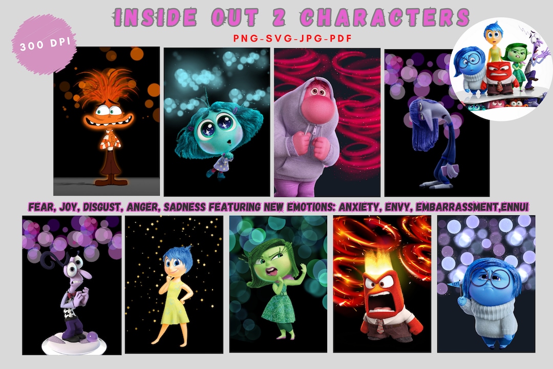 Inside Out 2 PNG SVG: Movie Emotions Digital Files (instant Download ...