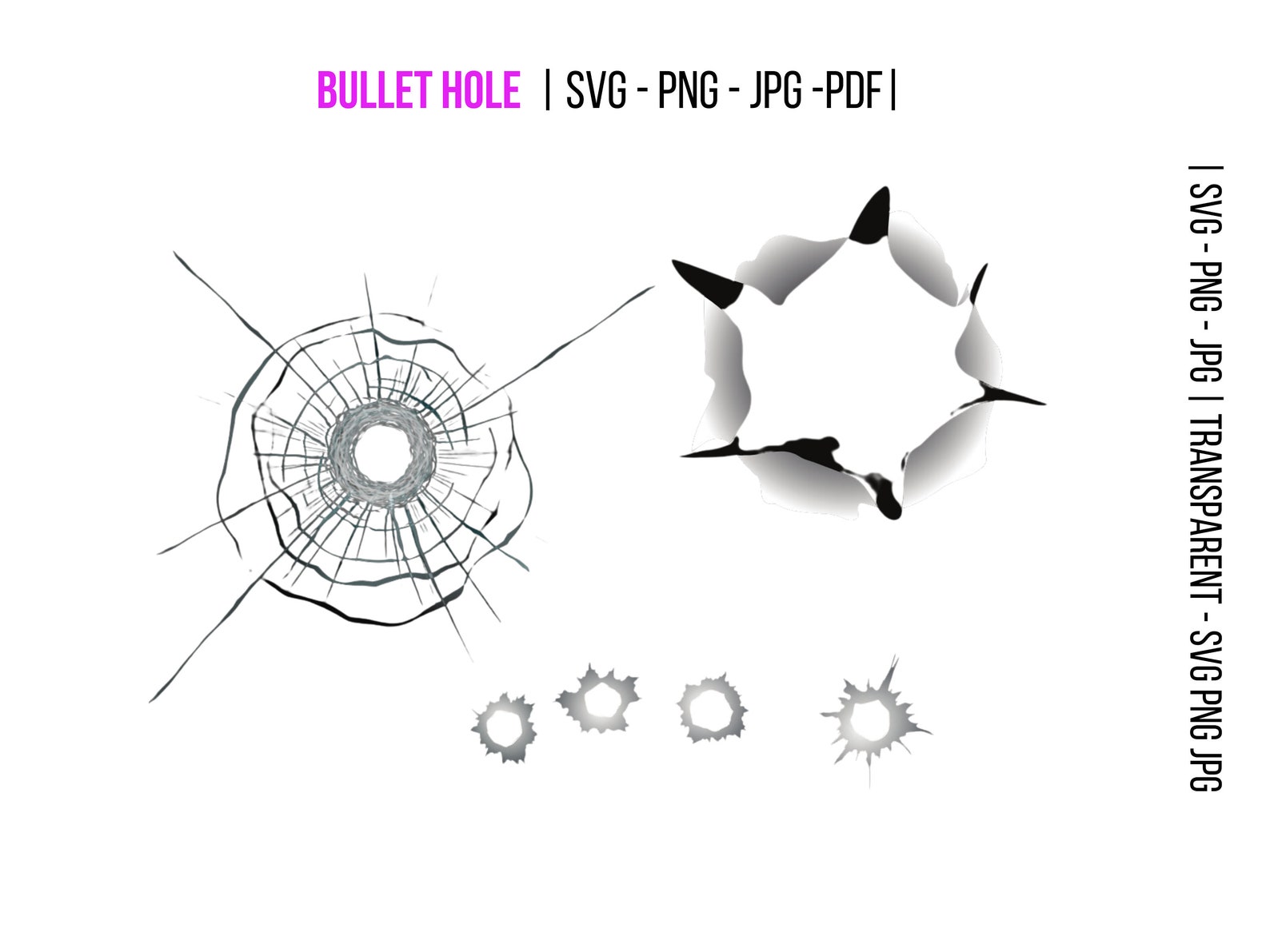 Bullet Hole SVG Bullet Hole Silhouette Bullet Clipart - Etsy