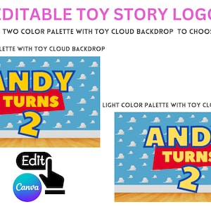 Editable Toy Story Logo Template: Custom Birthday Shirt Design (canva ...