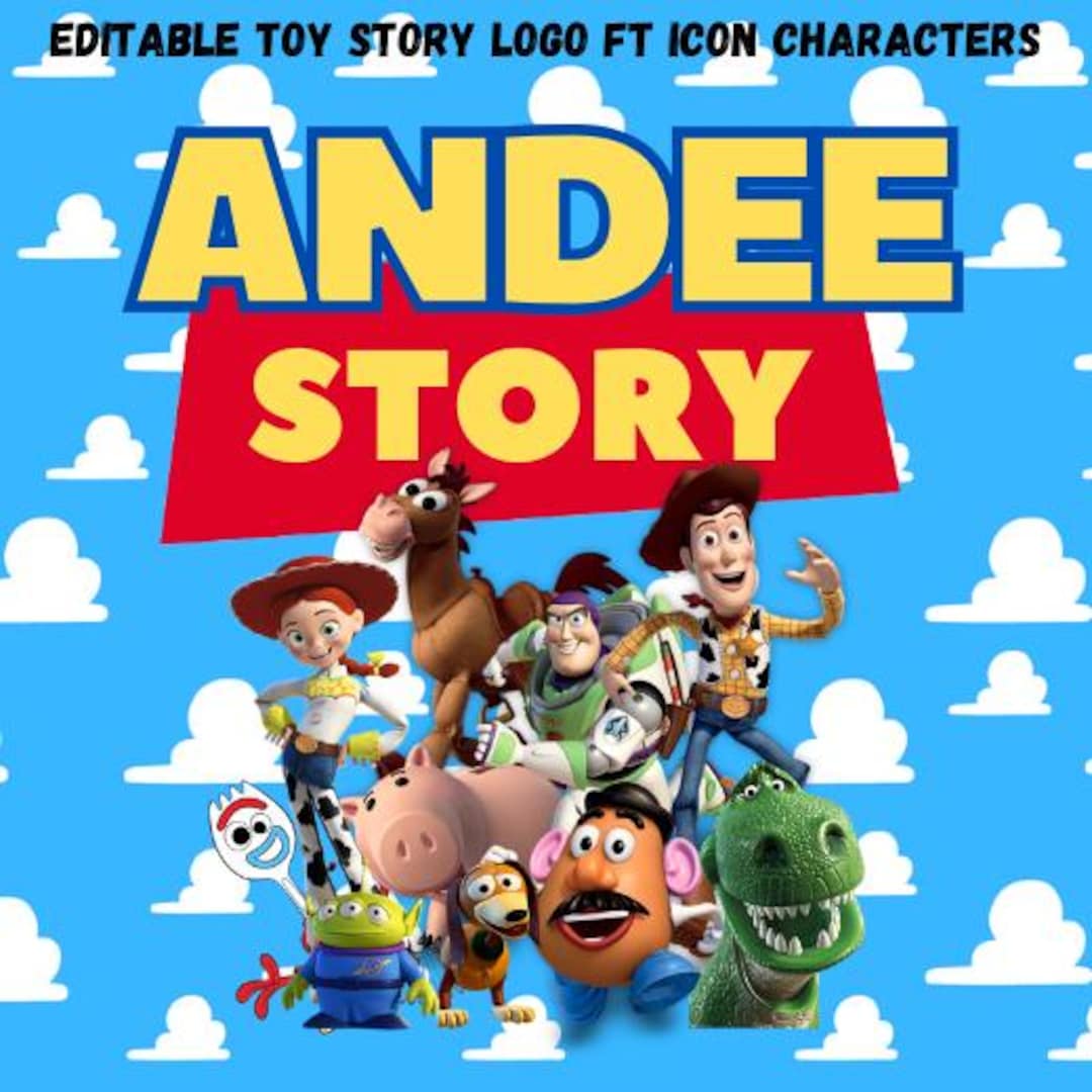 Editable Toy Story PNG Logo Canva Template, Toy Story Custom Logo Name ...