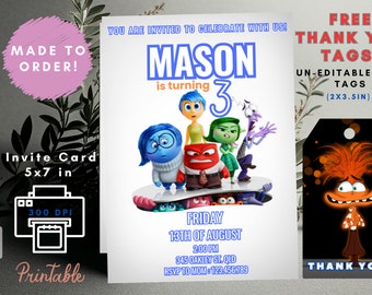 Inside Out 2 Birthday Invitation, Inside Out 2 Invitation, Inside Out 2 ...
