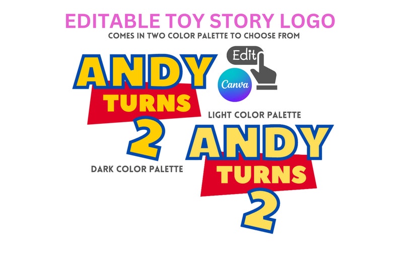 Buy Editable Toy Story PNG Logo Canva Template, Toy Story Custom Logo ...