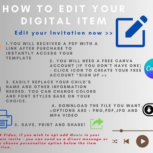 Inside Out Pixar Editable Invitations 1 Digital Printable Invite & 1 ...