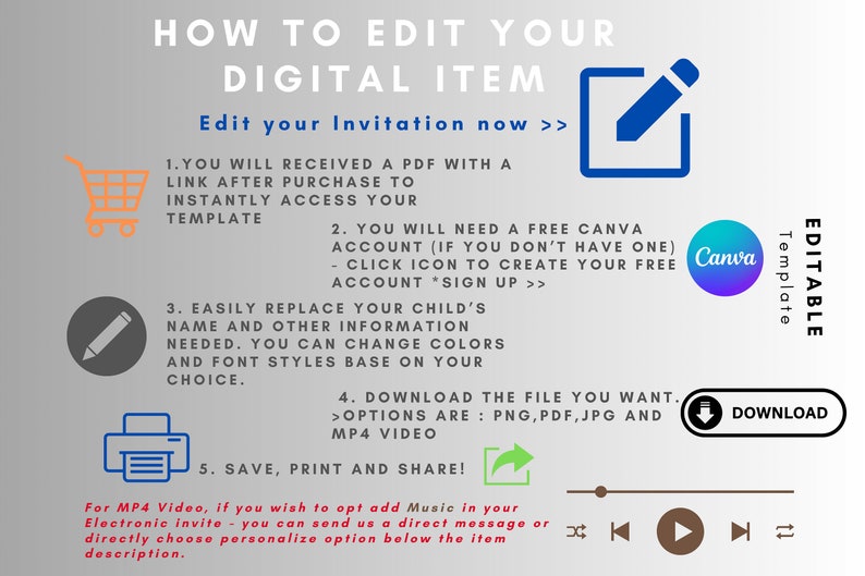 Inside Out Pixar Editable Invitations 1 Digital Printable Invite & 1 ...