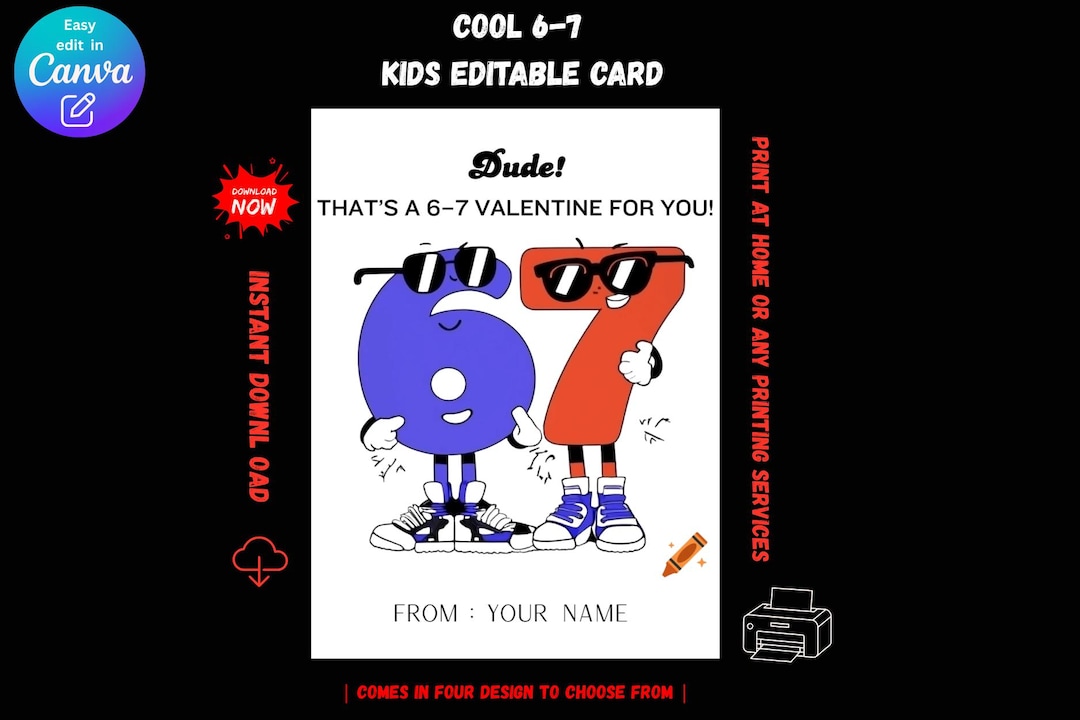 6-7 Valentine Card | Editable Canva Template, Classroom Exchange ...