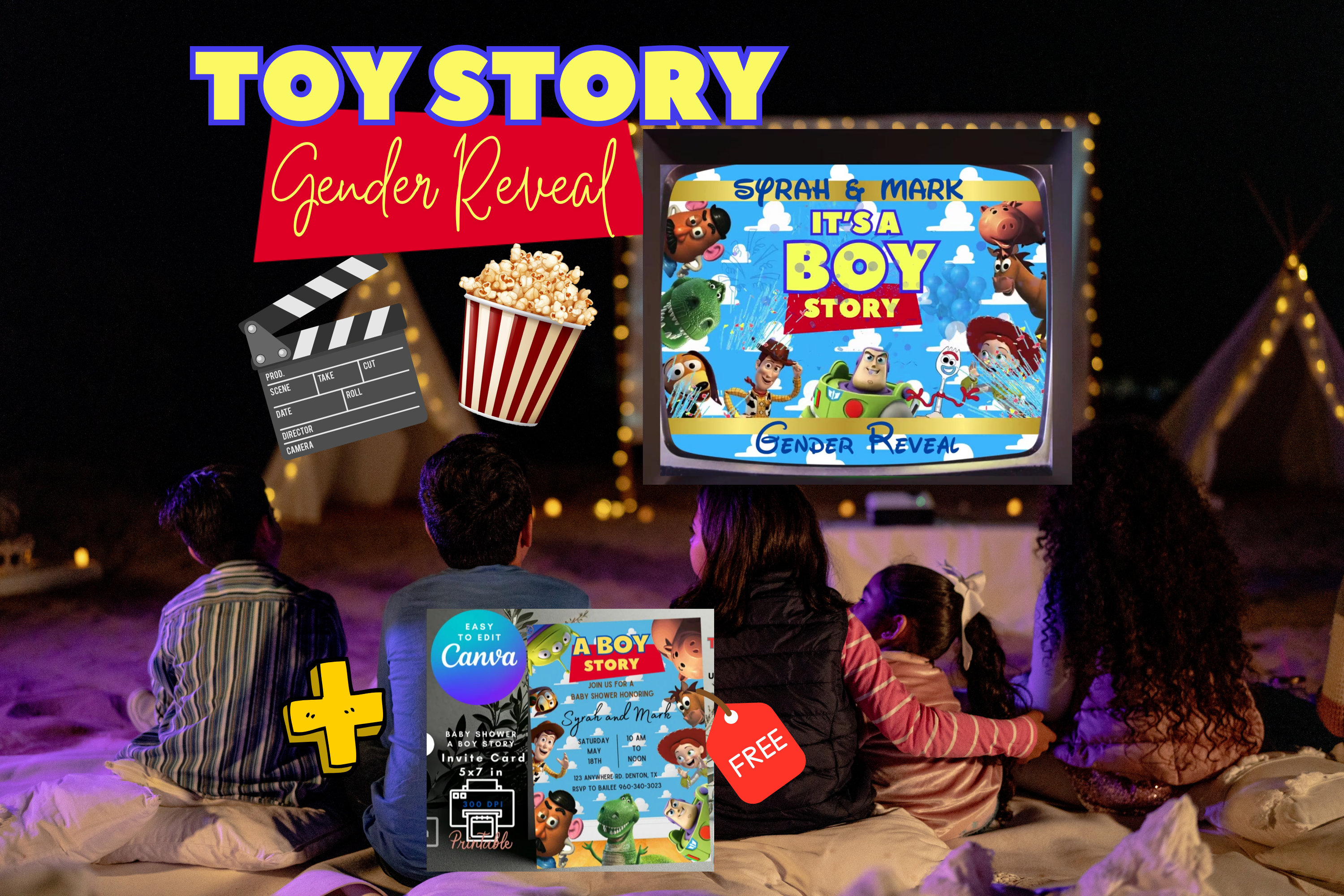 Toy Story Personalized Gender Reveal | Boy or Girl Reveal - Etsy