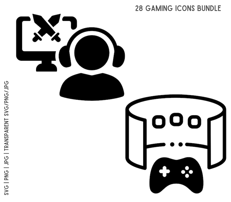 Gaming Icons Clip Art Video Game Vector Art Gamer Silhouette Images Png ...