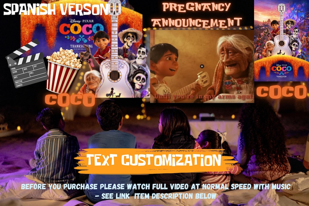 Coco Movie Pregnancy Announcement Video (digital Download) - Etsy
