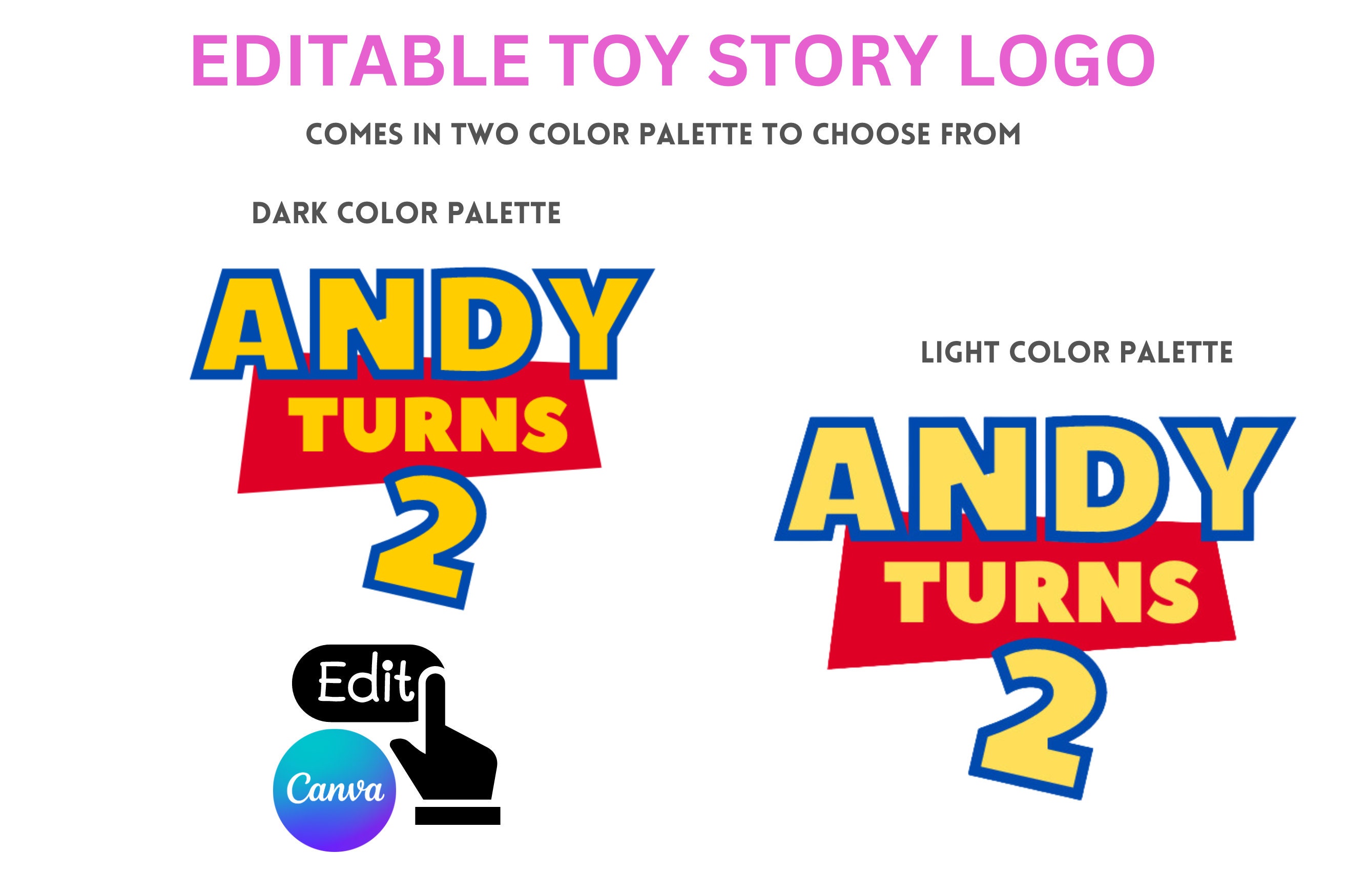 Editable Toy Story PNG Logo Canva Template, Toy Story Custom Logo Name ...