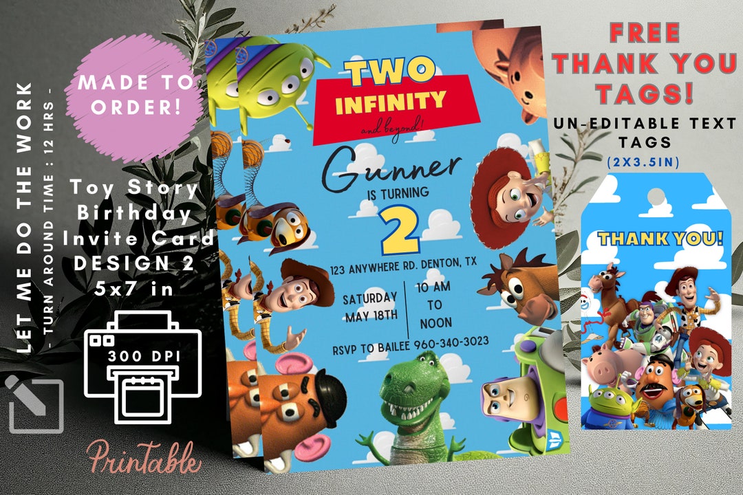 Toy Story Birthday Invitation: Custom 5x7 (digital Download) - Etsy