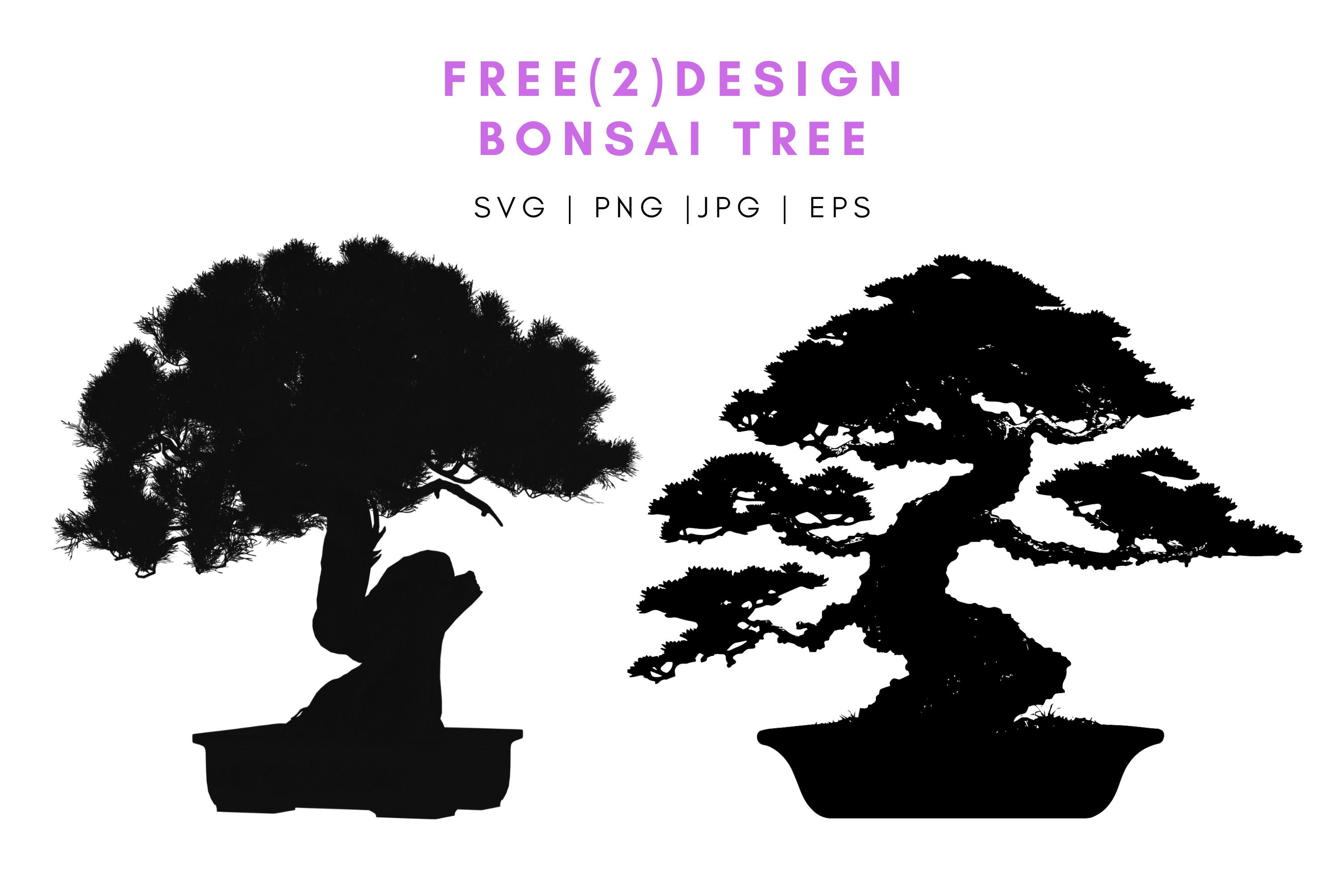 Bonsai Tree SVG Ornamental Dwarf Tree House Plant Silhouette Clipart ...