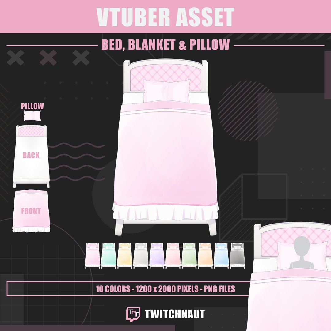 Cozy Bed Blanket & Pillow Vtuber Asset for Night Stream | Cute Bed ...