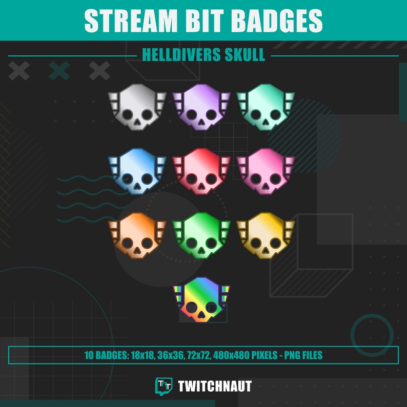 Helldivers Skull Twitch Badges Skull Insignia Stream Bit Badges ...