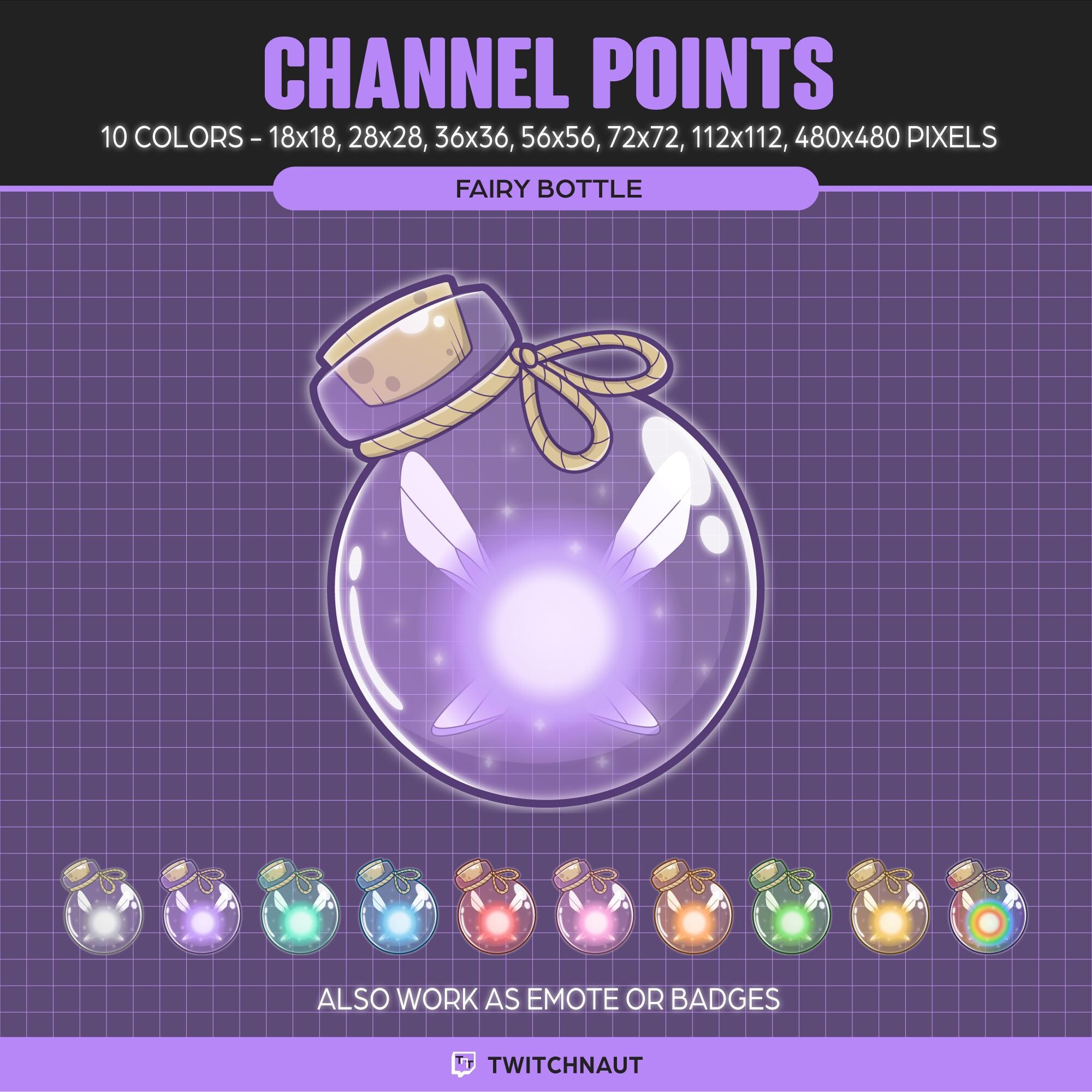 Fairy Bottle Twitch Channel Points | Magic Jar Vtuber Emote | Cute ...