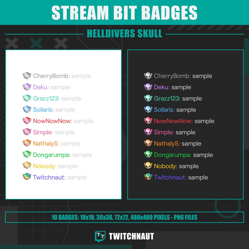 Helldivers Skull Twitch Badges Skull Insignia Stream Bit Badges ...