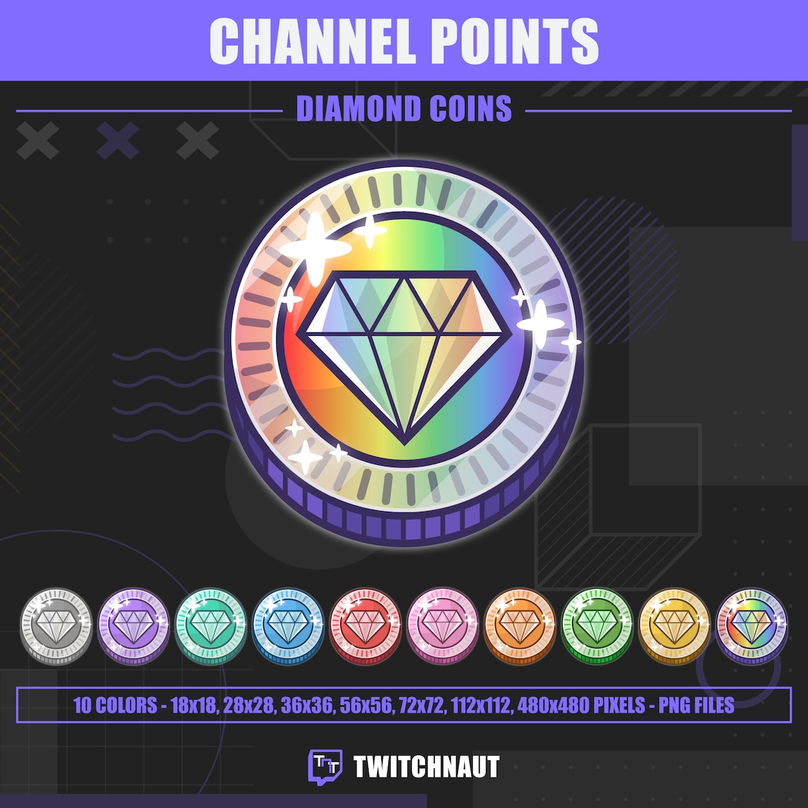 Diamond Coins Twitch Channel Points Diamond Twitch Badges Shinny ...