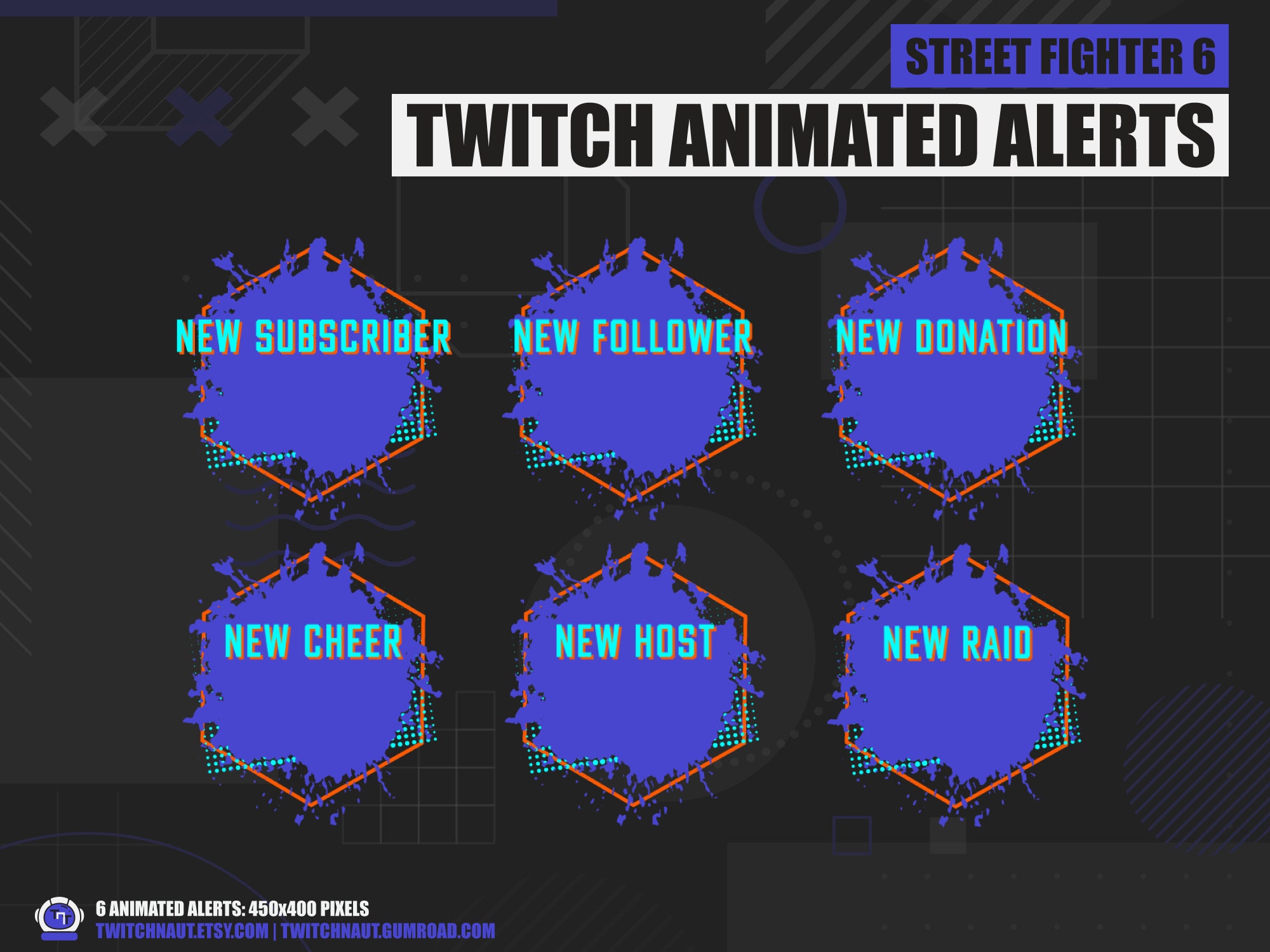 Street Fighter 6 Twitch Overlay Package | Graffiti Animated Twitch ...