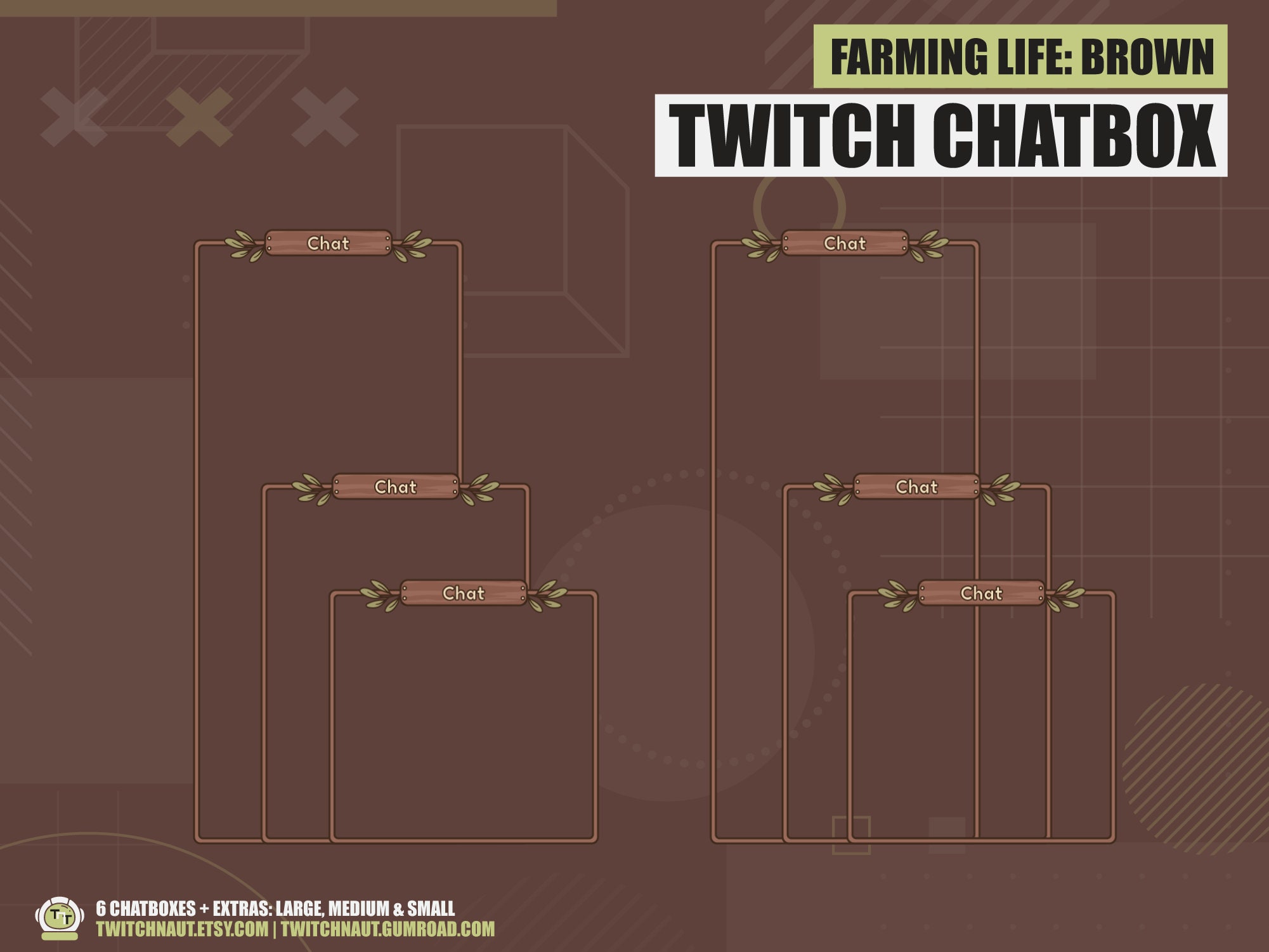 Farming Animated Cozy Twitch Overlay Package Brown Farm Cottagecore ...