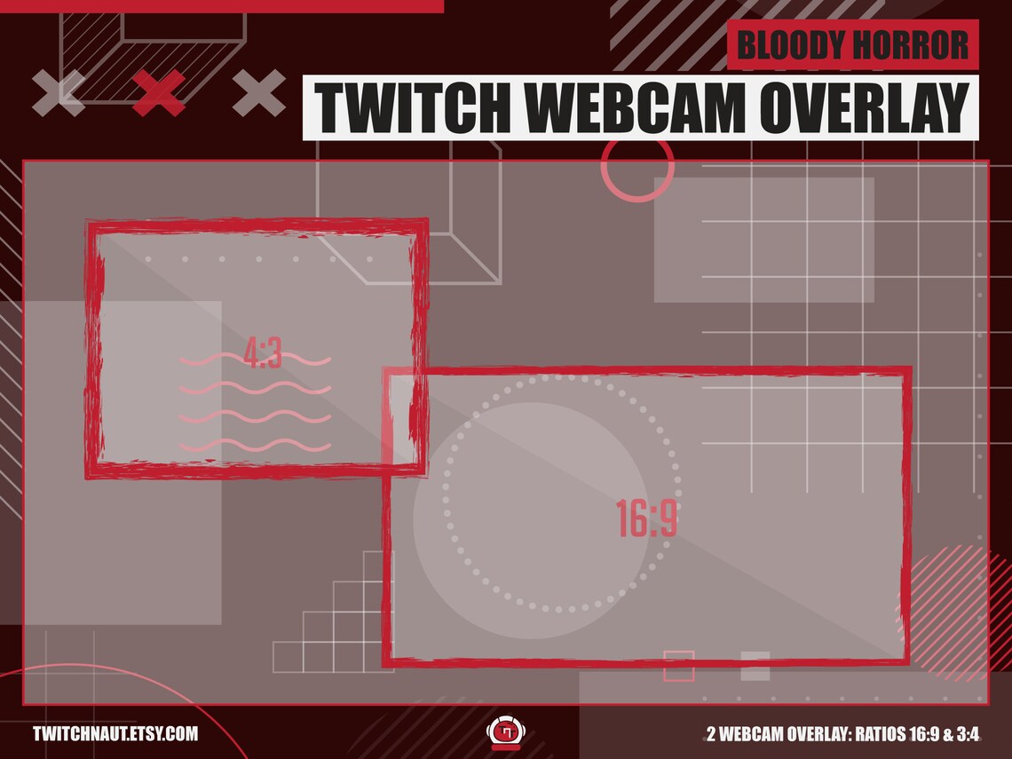 Red Horror Animated Twitch Overlay Package Bloody Gothic Twitch Stream ...