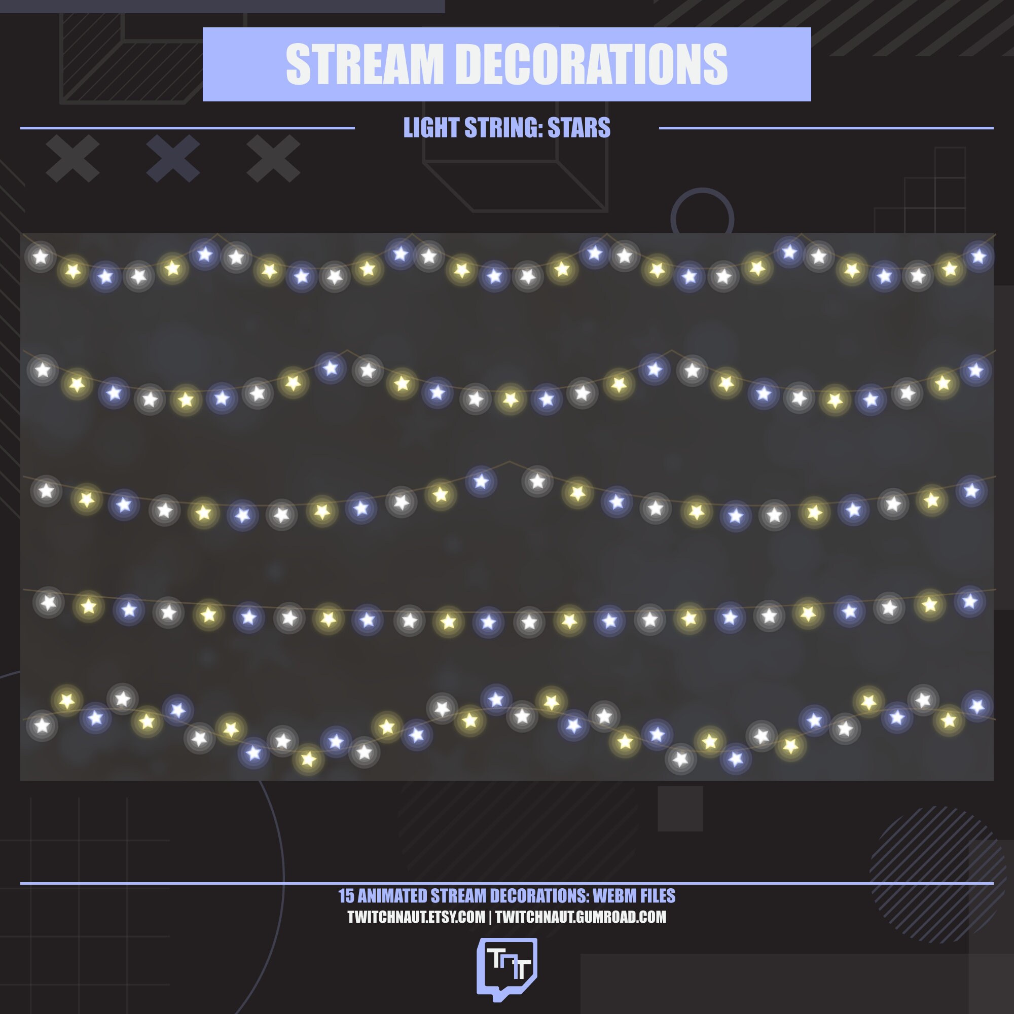 Stars Light String Animated Stream Decoration Christmas Starry Night ...