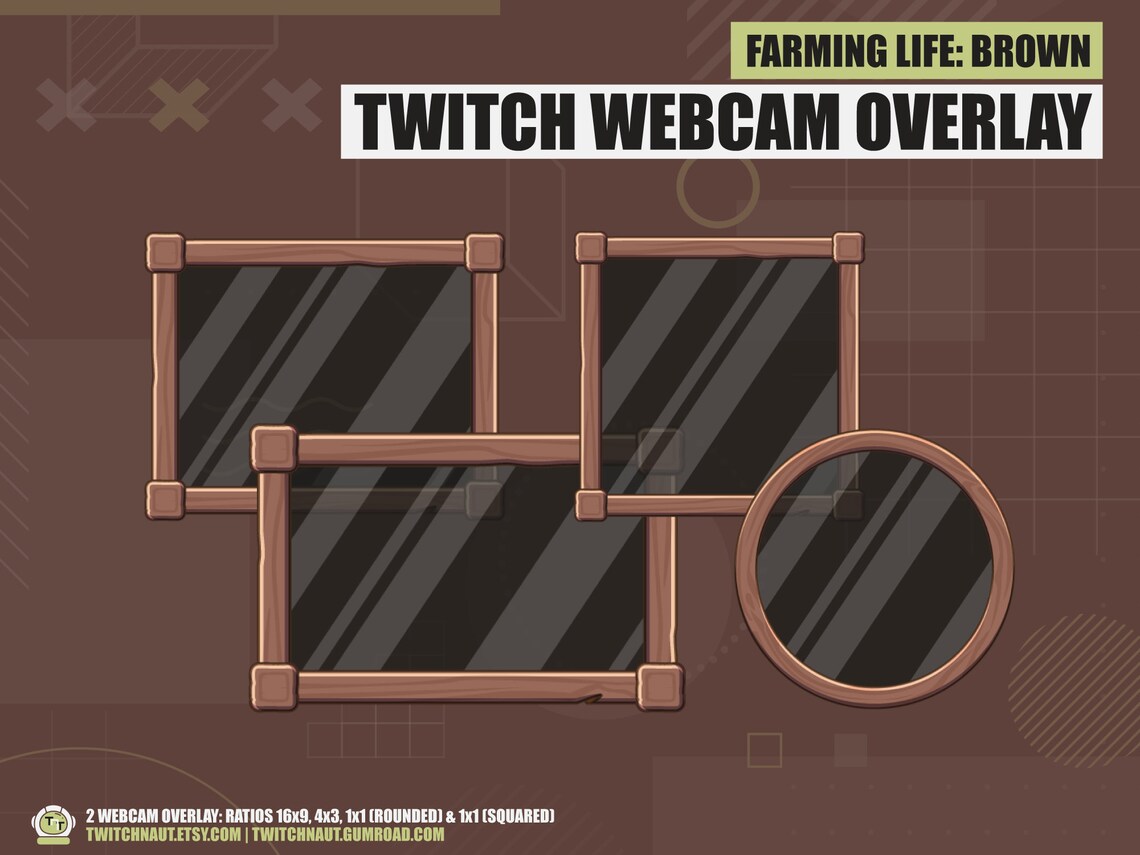 Farming Animated Cozy Twitch Overlay Package Brown Farm Cottagecore ...