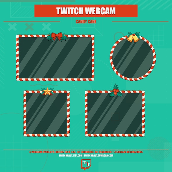 Candy Cane Facecam - Etsy