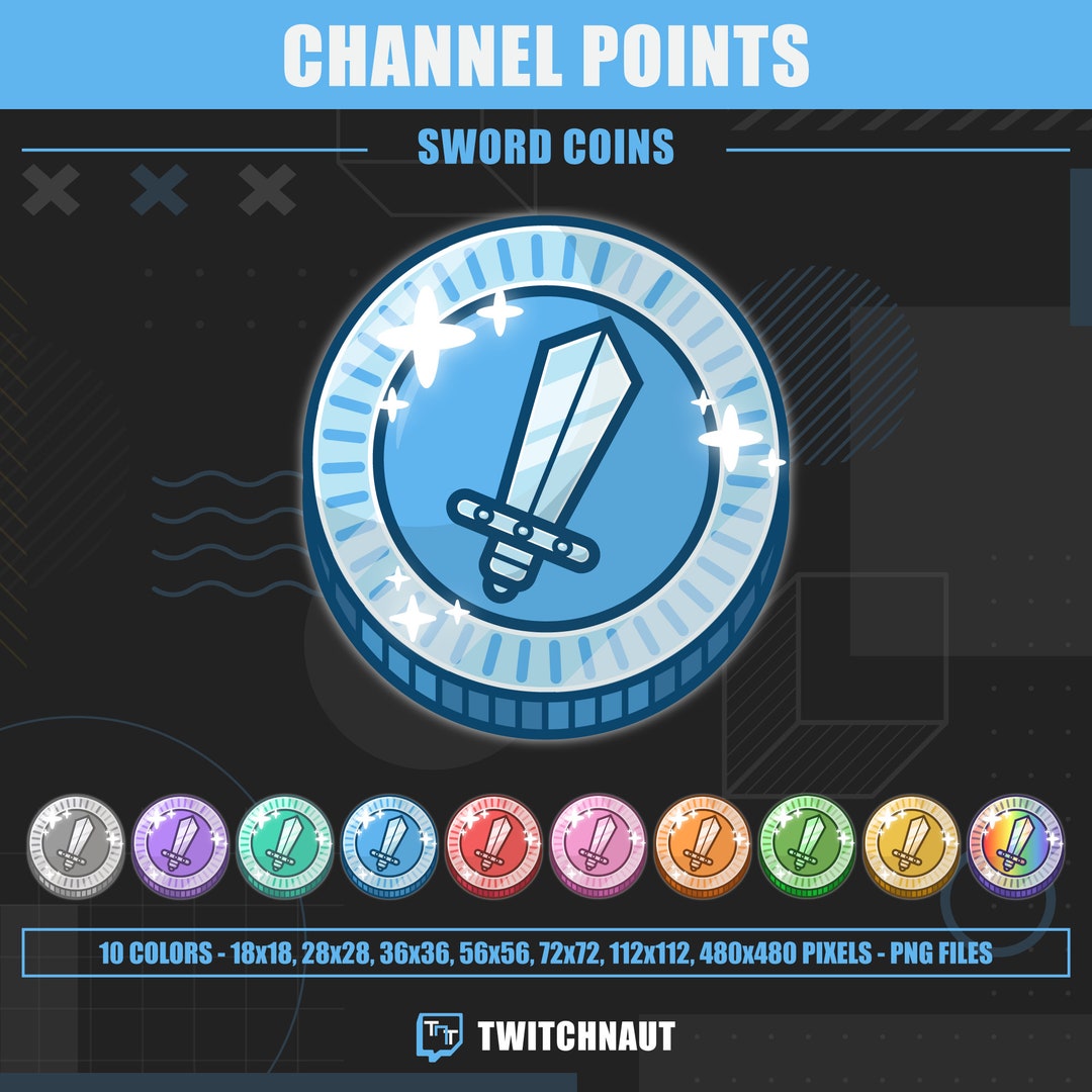 Sword Coin Twitch Channel Points | Hero Blade Twitch Badges | Medieval ...