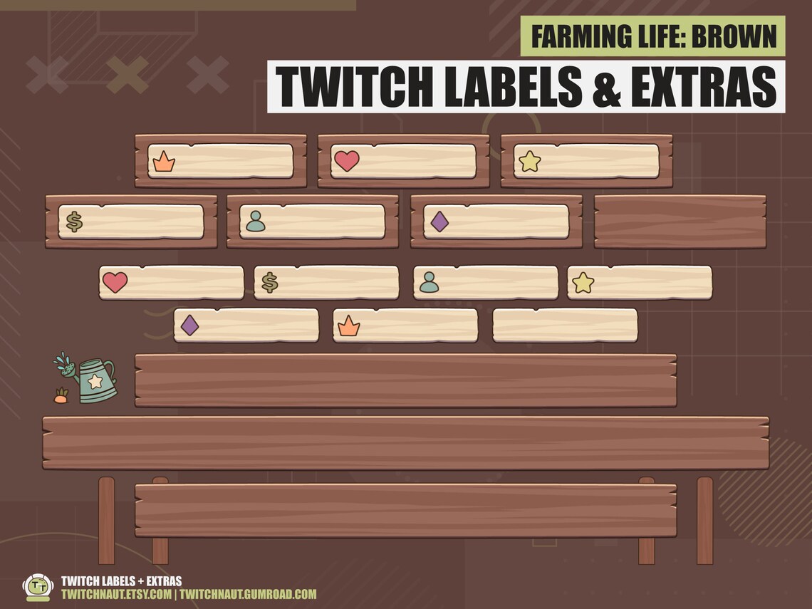 Farming Animated Cozy Twitch Overlay Package Brown Farm Cottagecore ...