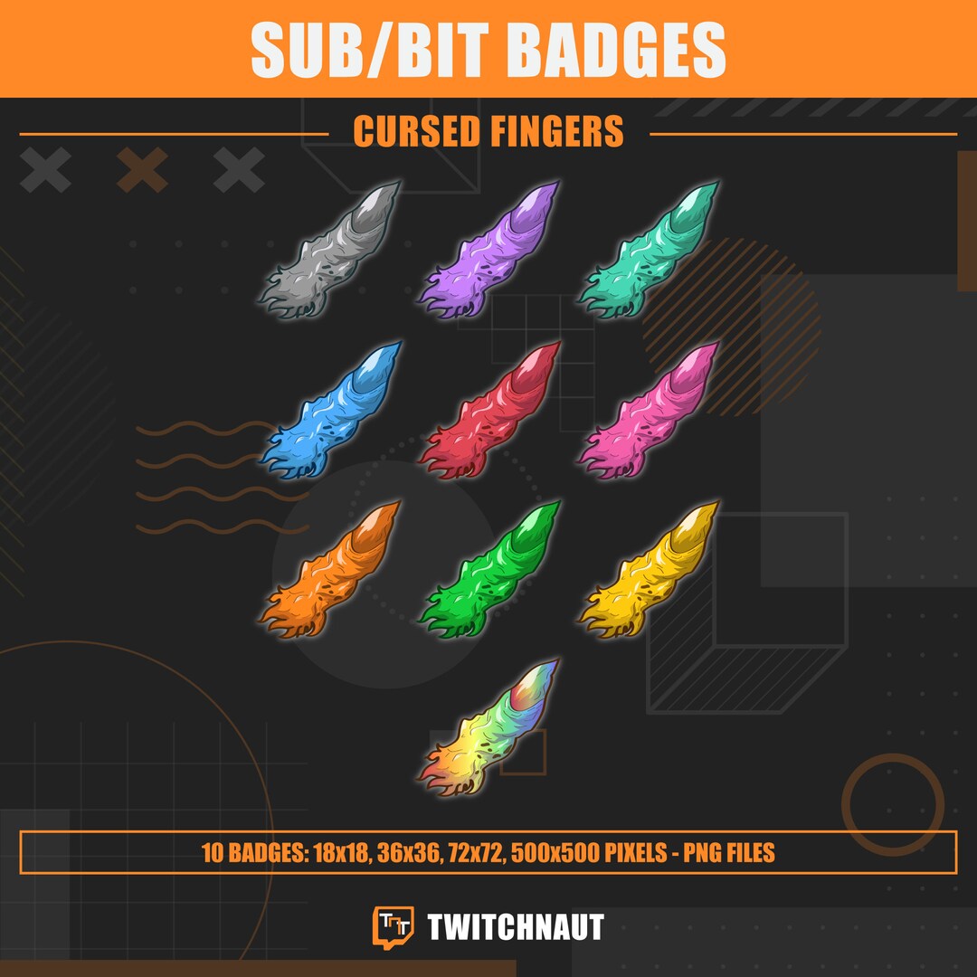 Cursed Finger JJK Twitch Badges King of Curses Sub Badges Sorcerers ...