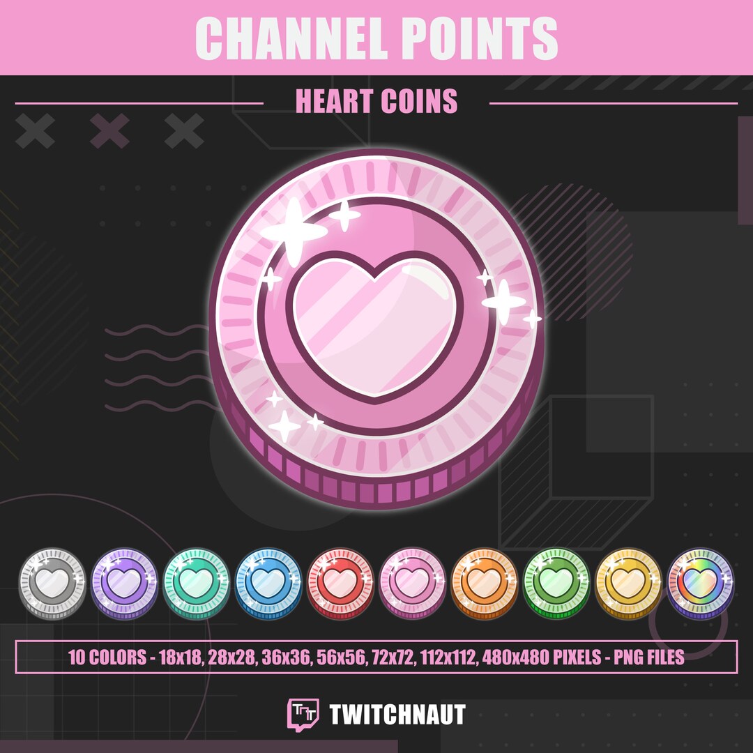 Heart Coins Twitch Channel Points Cute Heart Twitch Badges Shinny Heart ...