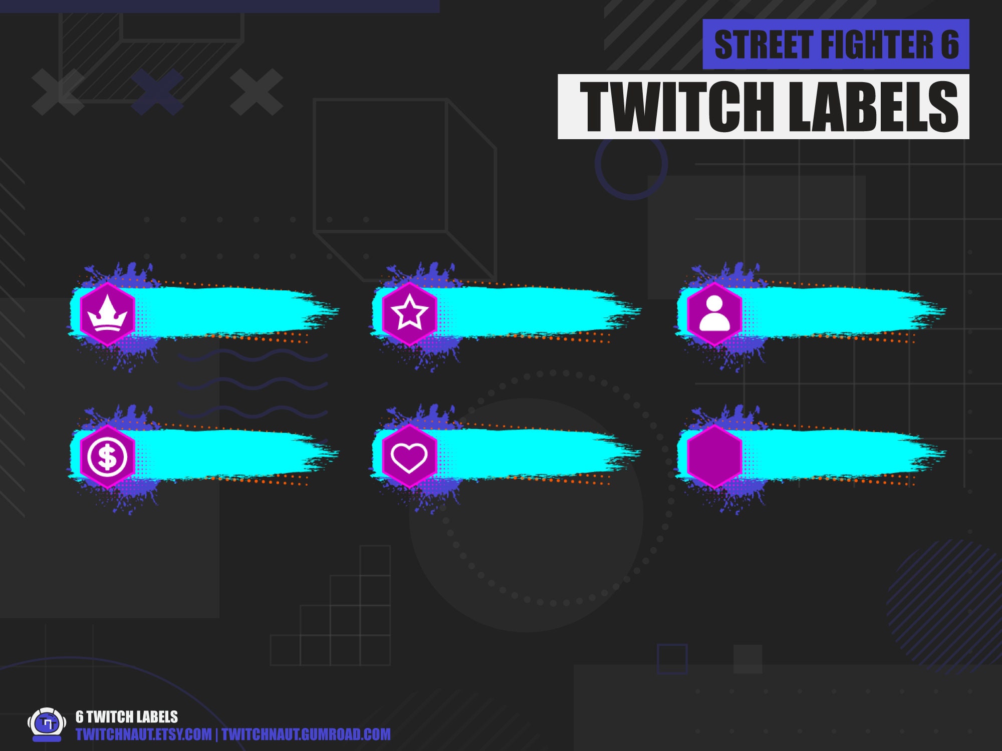 Street Fighter 6 Twitch Overlay Package Graffiti Animated Twitch ...