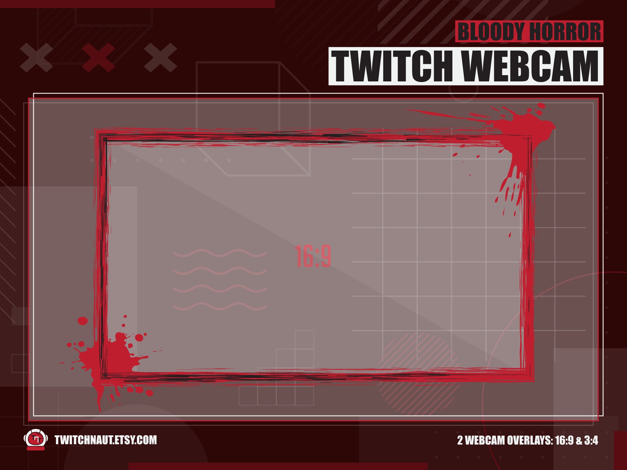 Bloody Dark Twitch Webcam for Horror and Dark Stream Horror - Etsy