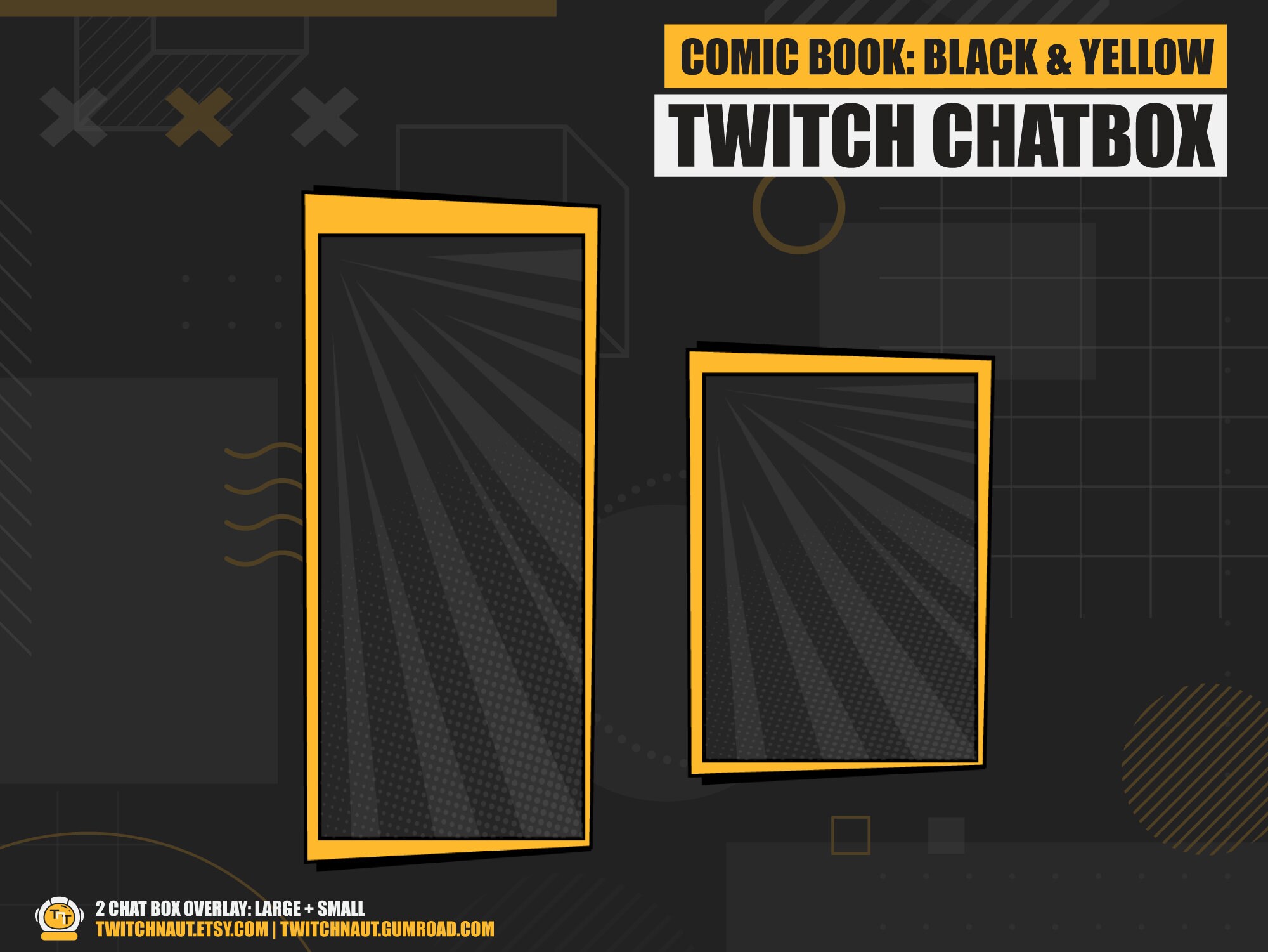 Black and Gold Comic Book Animated Twitch Overlay Package - Etsy
