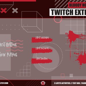 Red Horror Animated Twitch Overlay Package | Bloody Gothic Twitch ...