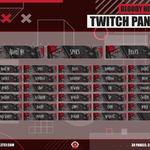 Red Horror Animated Twitch Overlay Package | Bloody Gothic Twitch ...