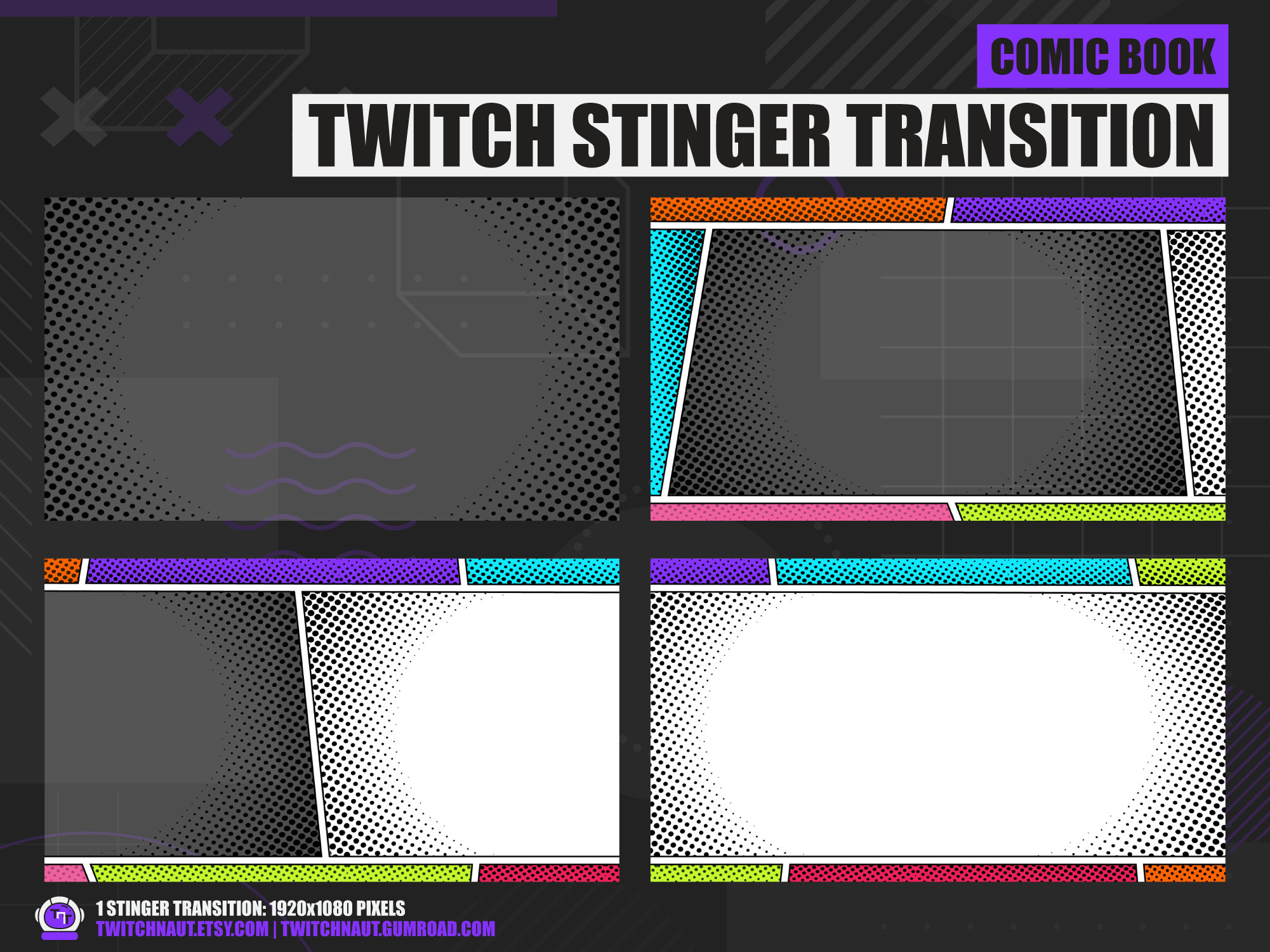 Comic Book Twitch Stinger Transition | Anime Scene Transition | Comic ...
