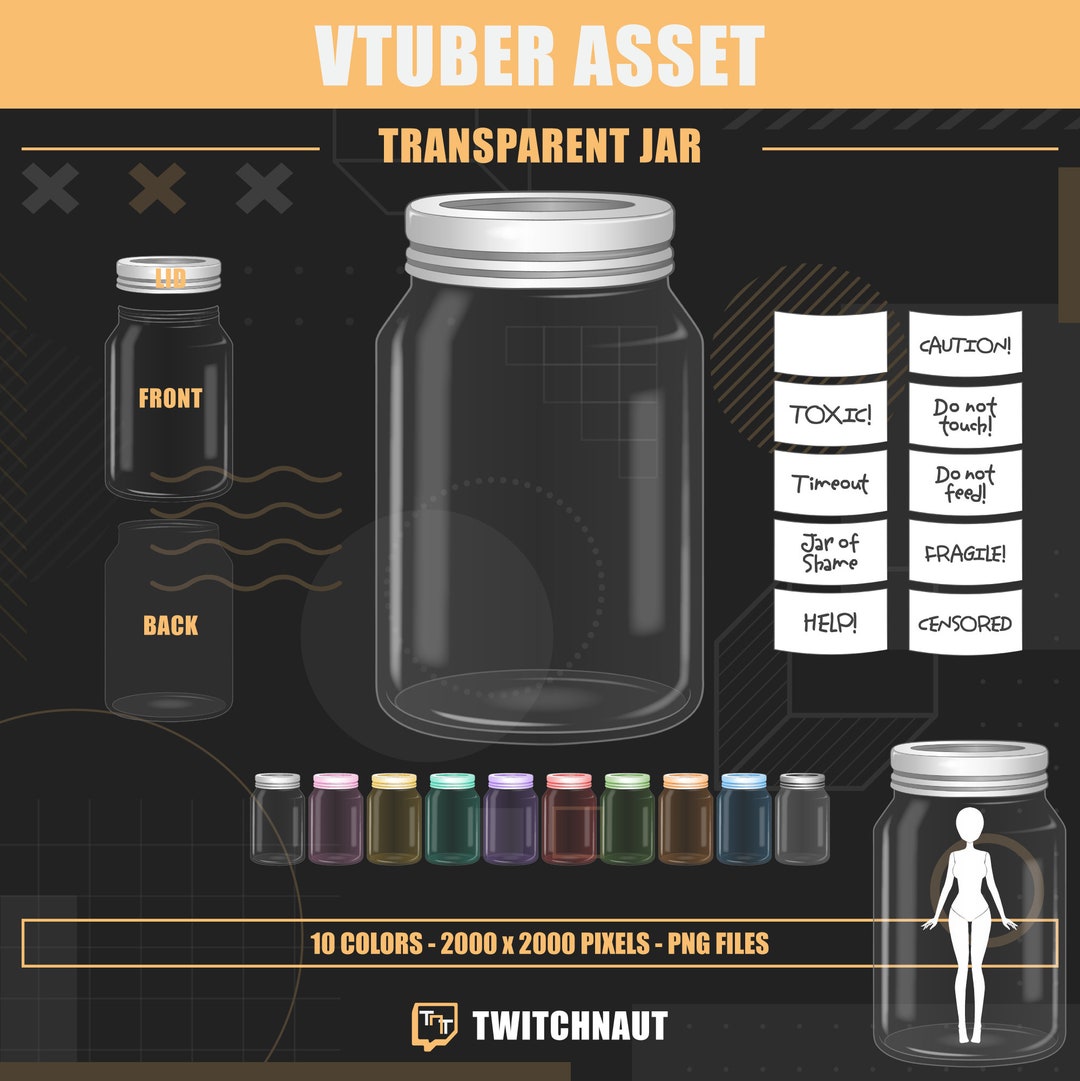 Transparent Jar Vtuber Asset | Funny Pngtuber Stream Props | Veadotube ...