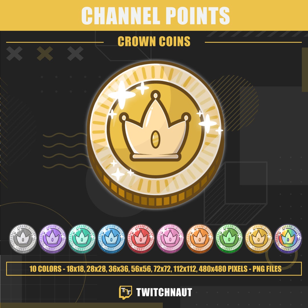 Crown Coins Twitch Channel Points | Cute Twitch Badges for Queens and ...