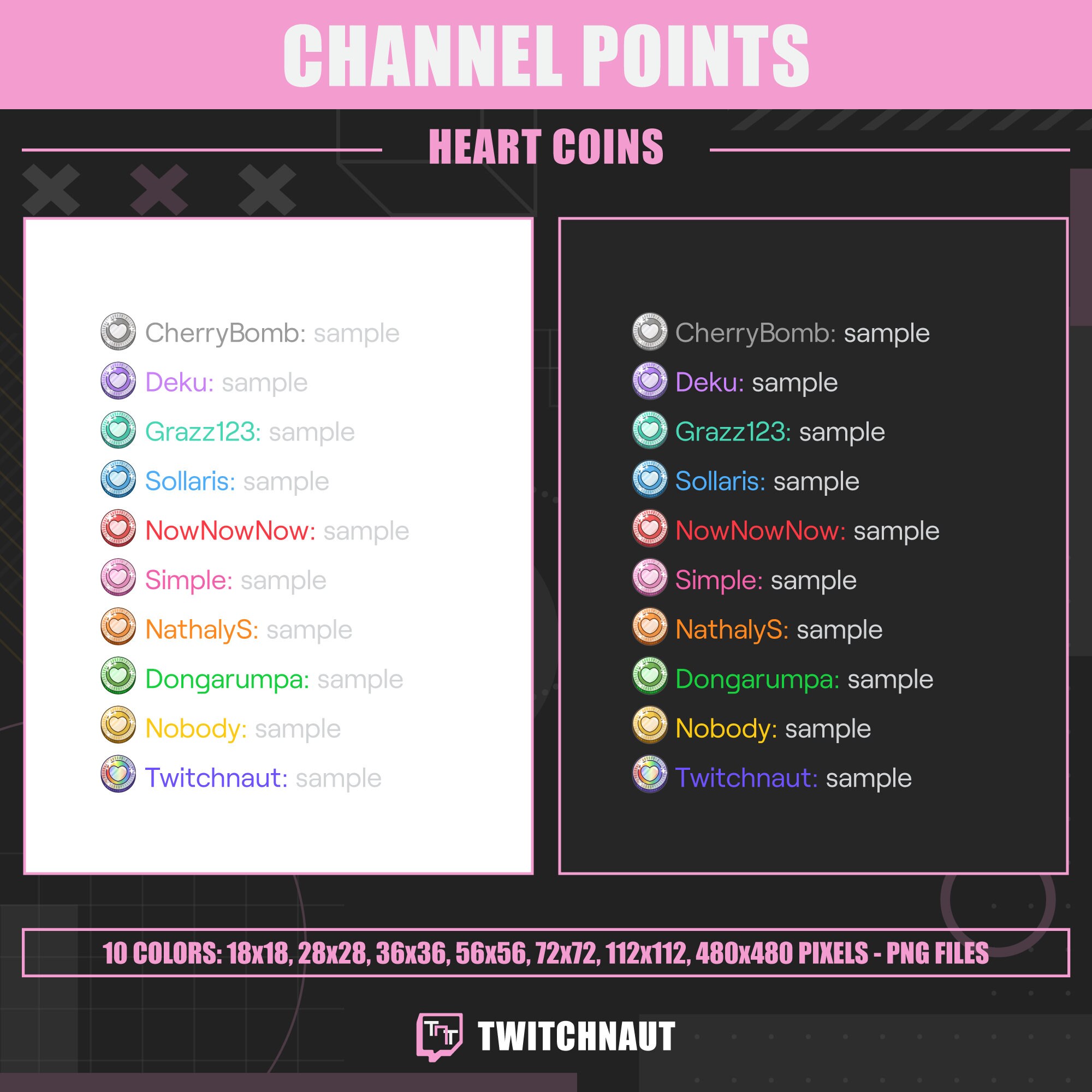 Heart Coins Twitch Channel Points Cute Heart Twitch Badges Shinny Heart ...