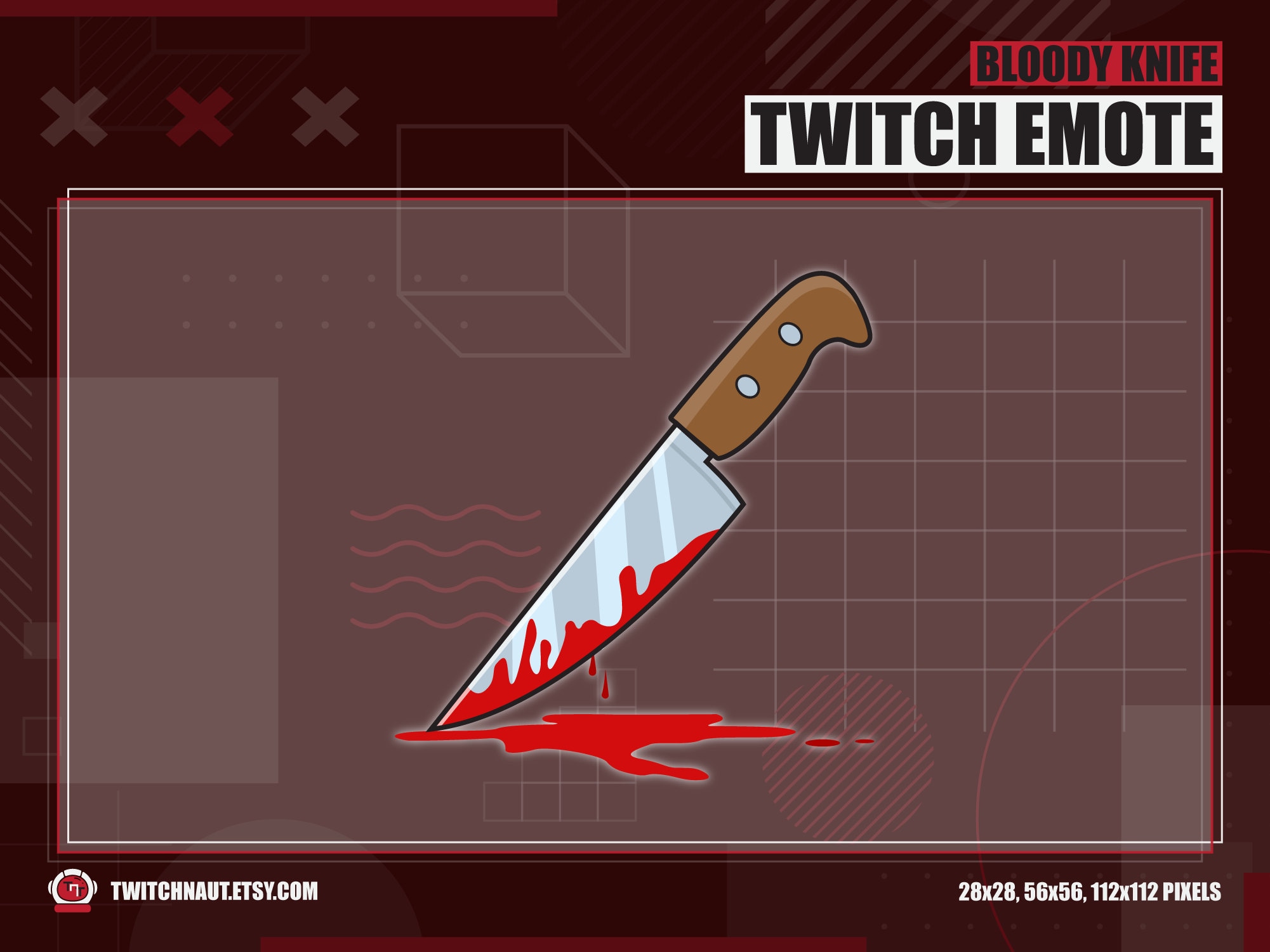 Bloody Knife Emote for Twitch Channel Points Knife Emote for - Etsy