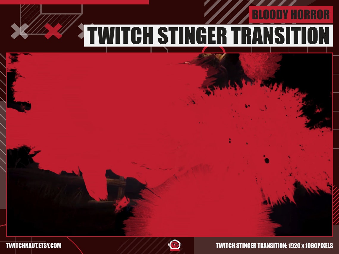 Red Horror Animated Twitch Overlay Package Bloody Gothic Twitch Stream ...