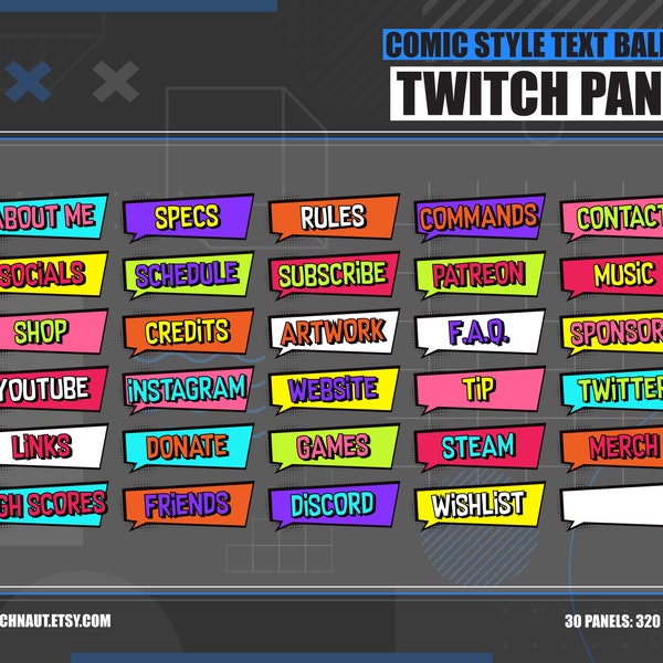 Twitch Panels Comic Book - Etsy