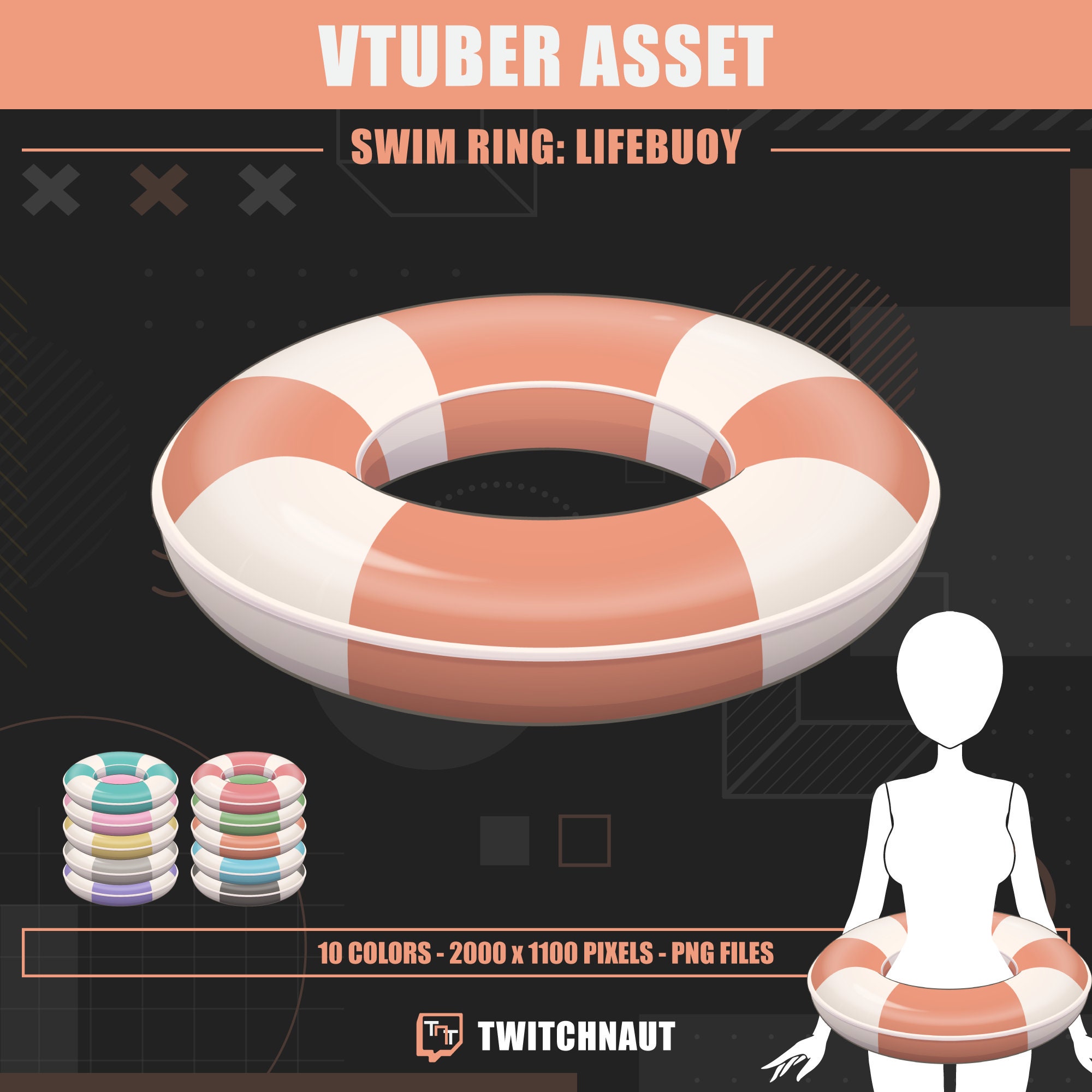 Lifebuoy Swim Ring Vtuber Asset for Pool Party Stream Lifeguard ...