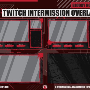 Red Horror Animated Twitch Overlay Package | Bloody Gothic Twitch ...