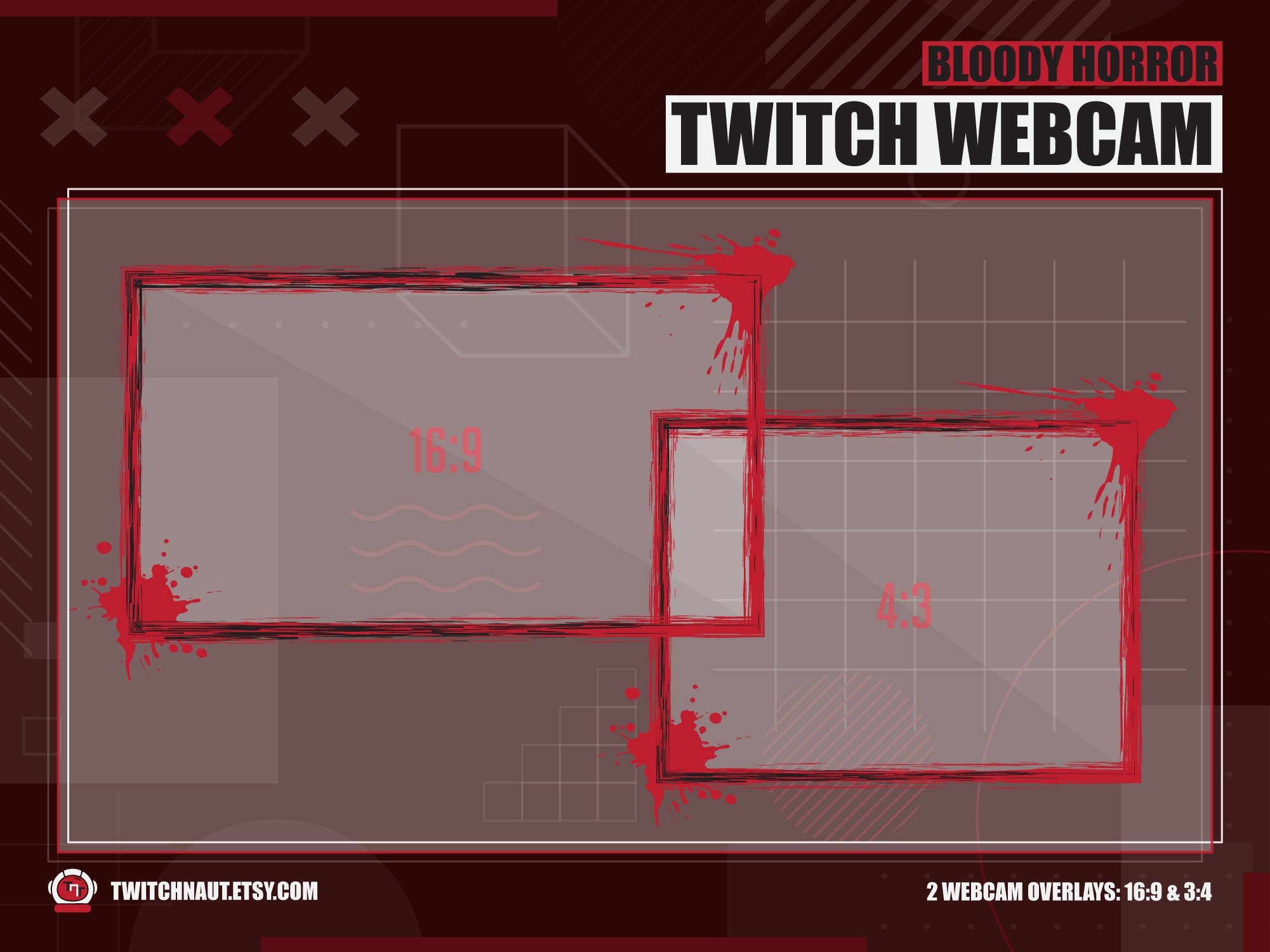 Bloody Dark Twitch Webcam for Horror and Dark Stream Horror - Etsy