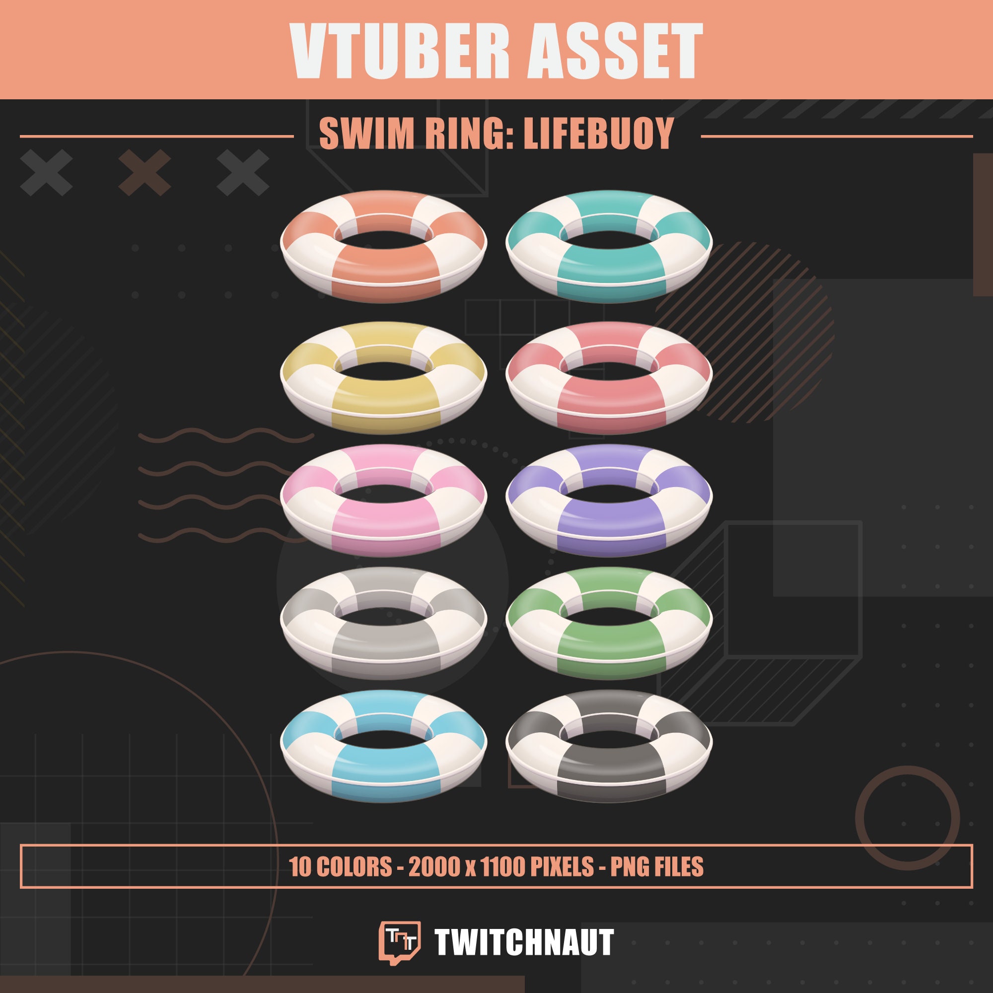 Lifebuoy Swim Ring Vtuber Asset for Pool Party Stream Lifeguard ...