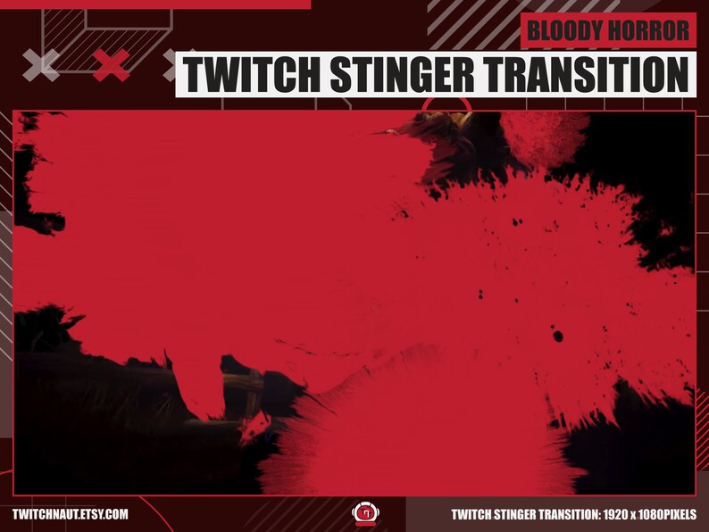 Horror Twitch Stinger Transition Animated Bloody Horror Transition for ...