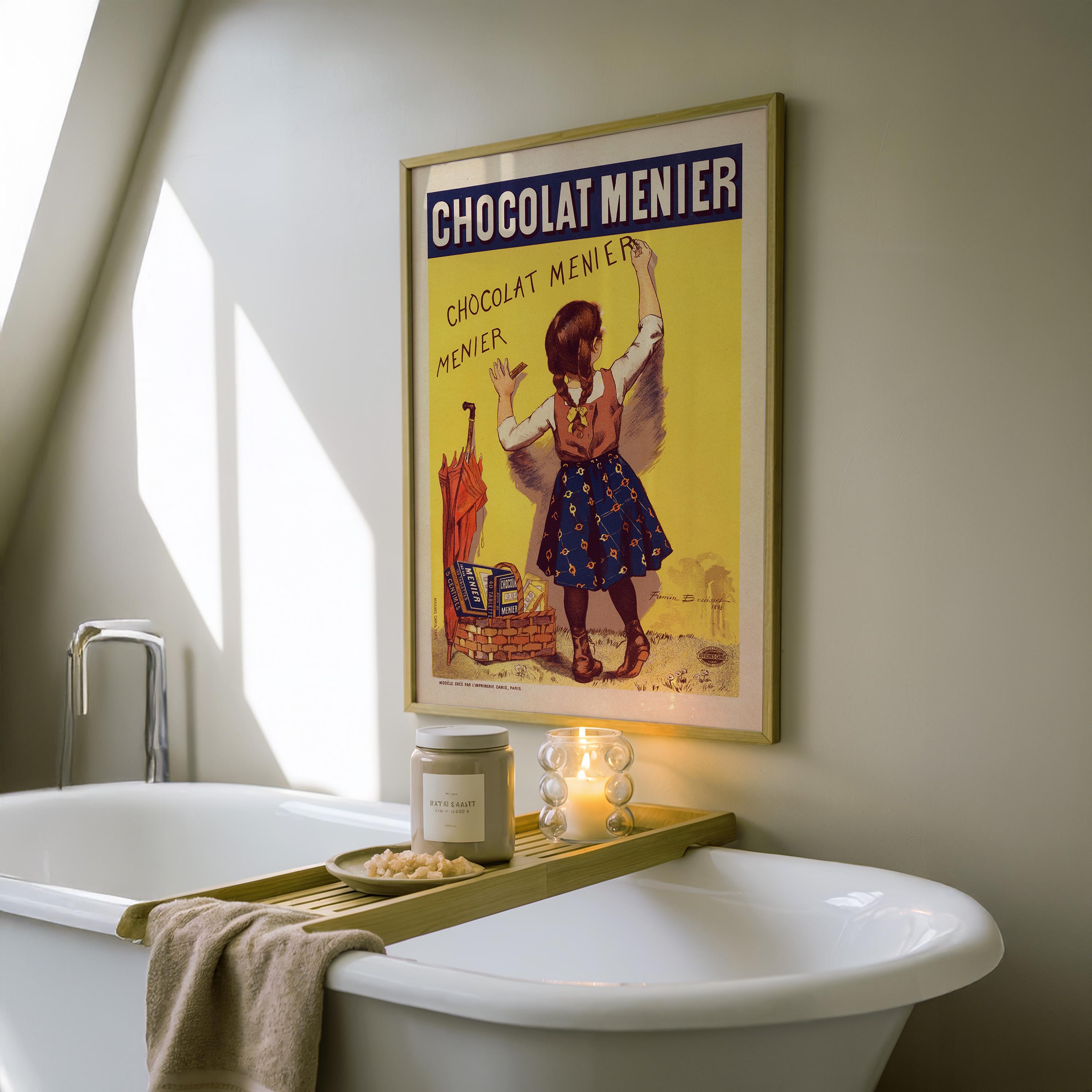 Vintage Advertising Poster for Chocolate, Chocolat Menier Poster ...